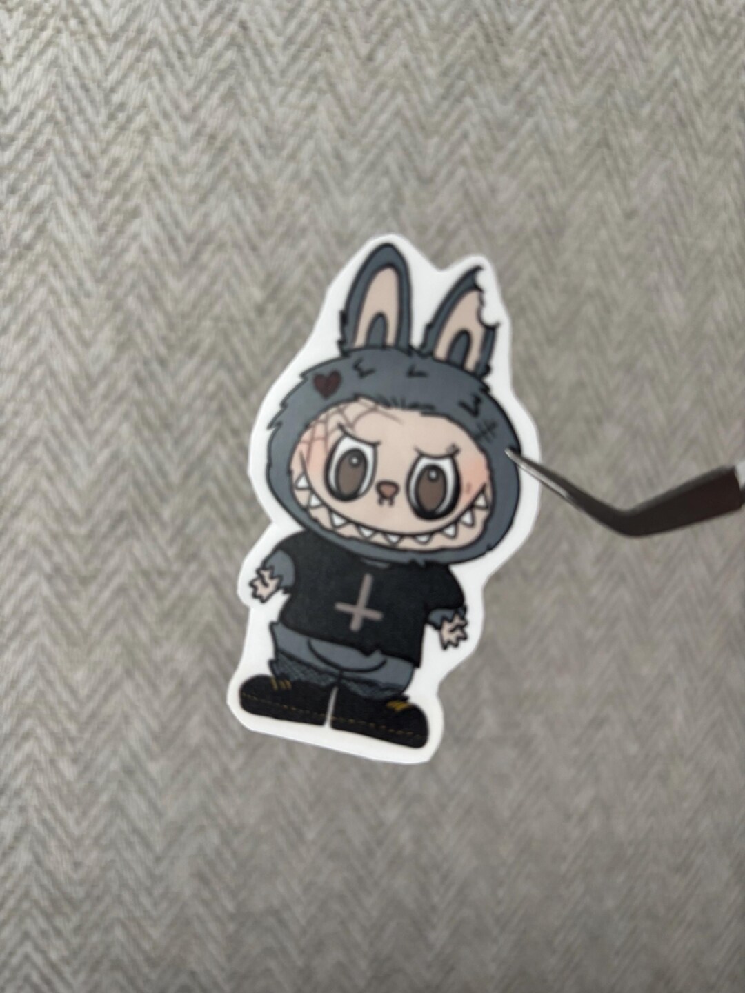 Emo Labubu Vinyl Sticker Cute Goth Aesthetic Waterproof Decal for ...