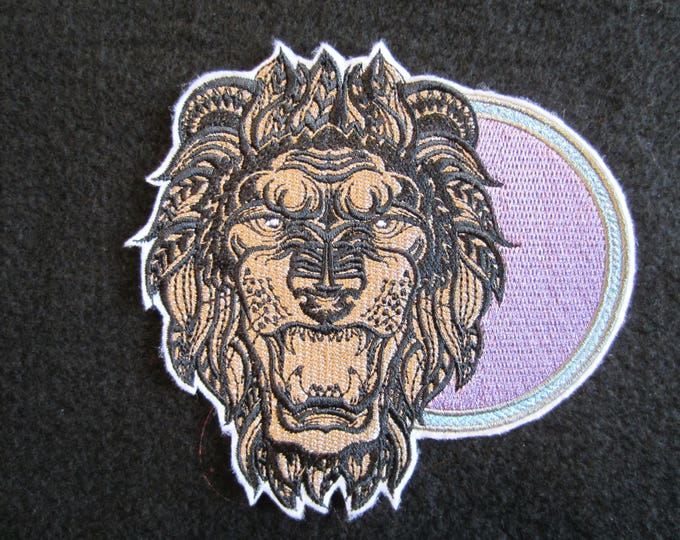 Leo the Lion Embroidered Iron on Patch, Iron on Patch, Iron on Applique, Leo the Lion, Zodiac ...