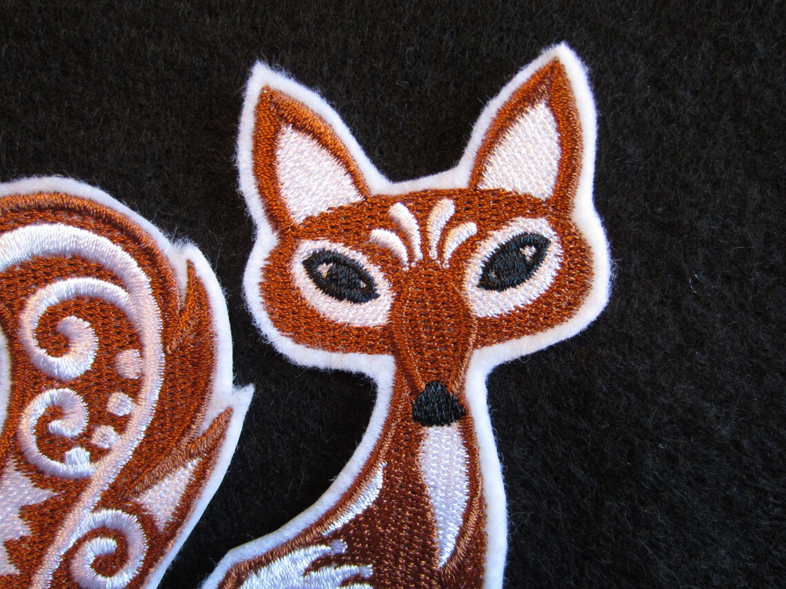 Embroidered Fox Iron on Patch, Fox Patch, Fox, Fox Applique ...