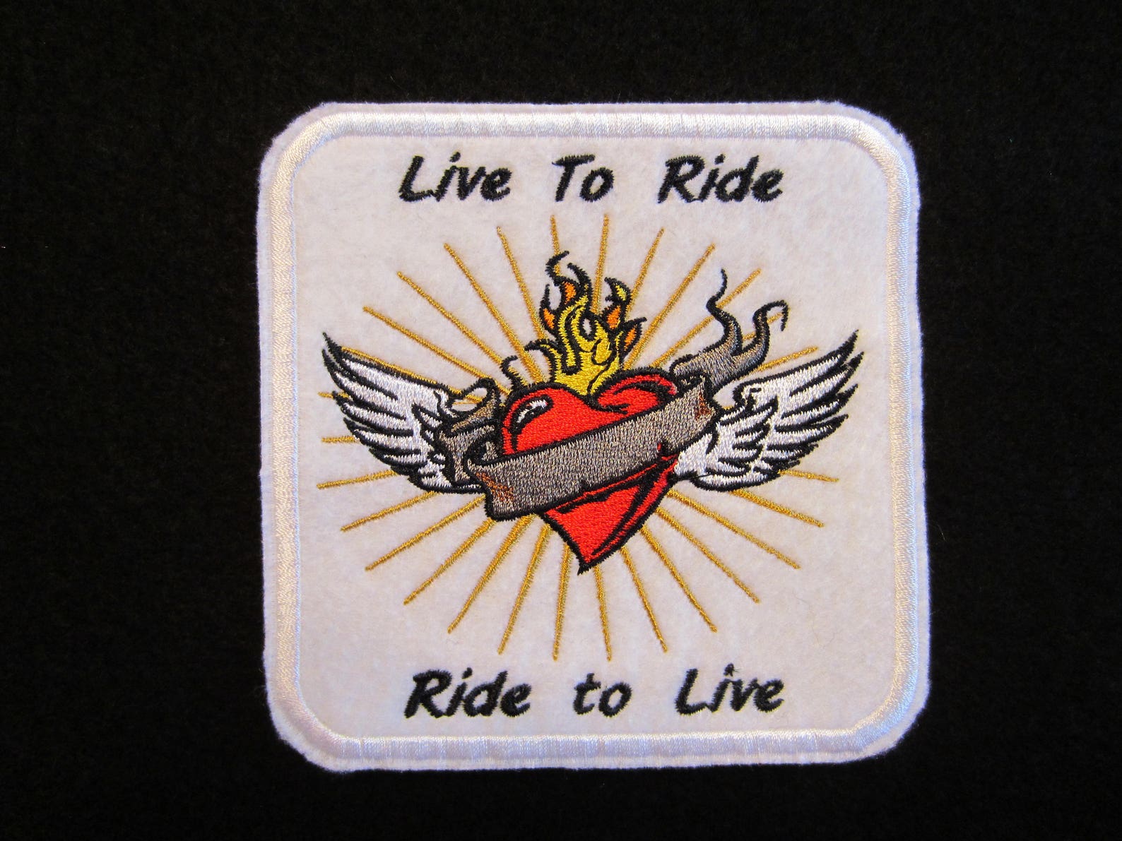 Embroidered Live to Ride Iron on Patch Ride to Live Iron on - Etsy