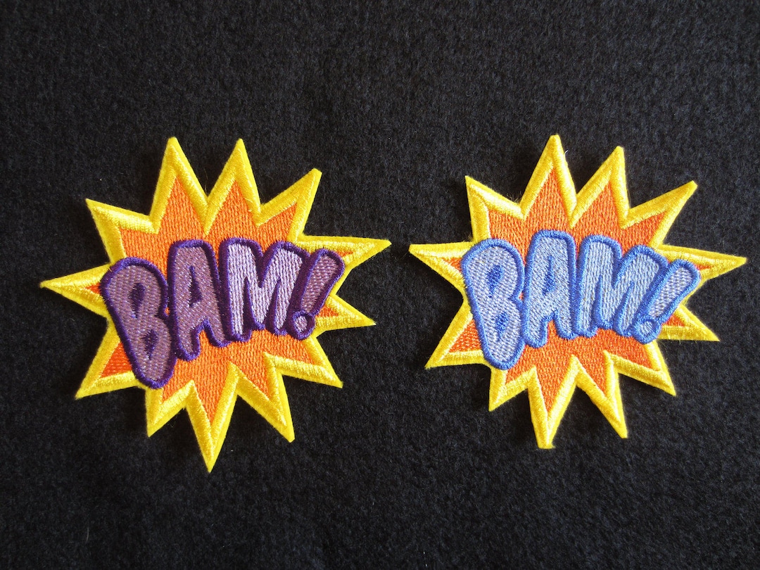 Embroidered Bam Iron on Patch, Super Hero Patch, Bam Patch, Comic Book ...