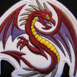 Large Embroidered Winged Dragon Iron on Patch, Iron on Dragon Patch ...