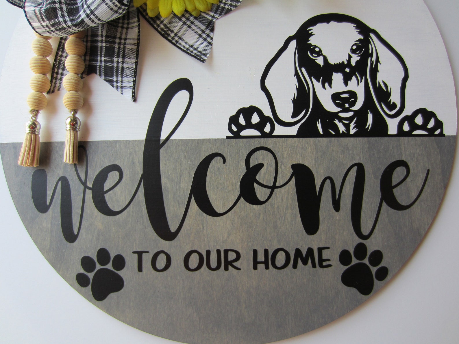 Wooden Sign Dachshund Sign Dog Sign Door Hanger Round Wood - Etsy