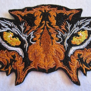 Embroidered Tiger Eyes Iron on Patch, Tiger Eyes Applique, Iron on ...