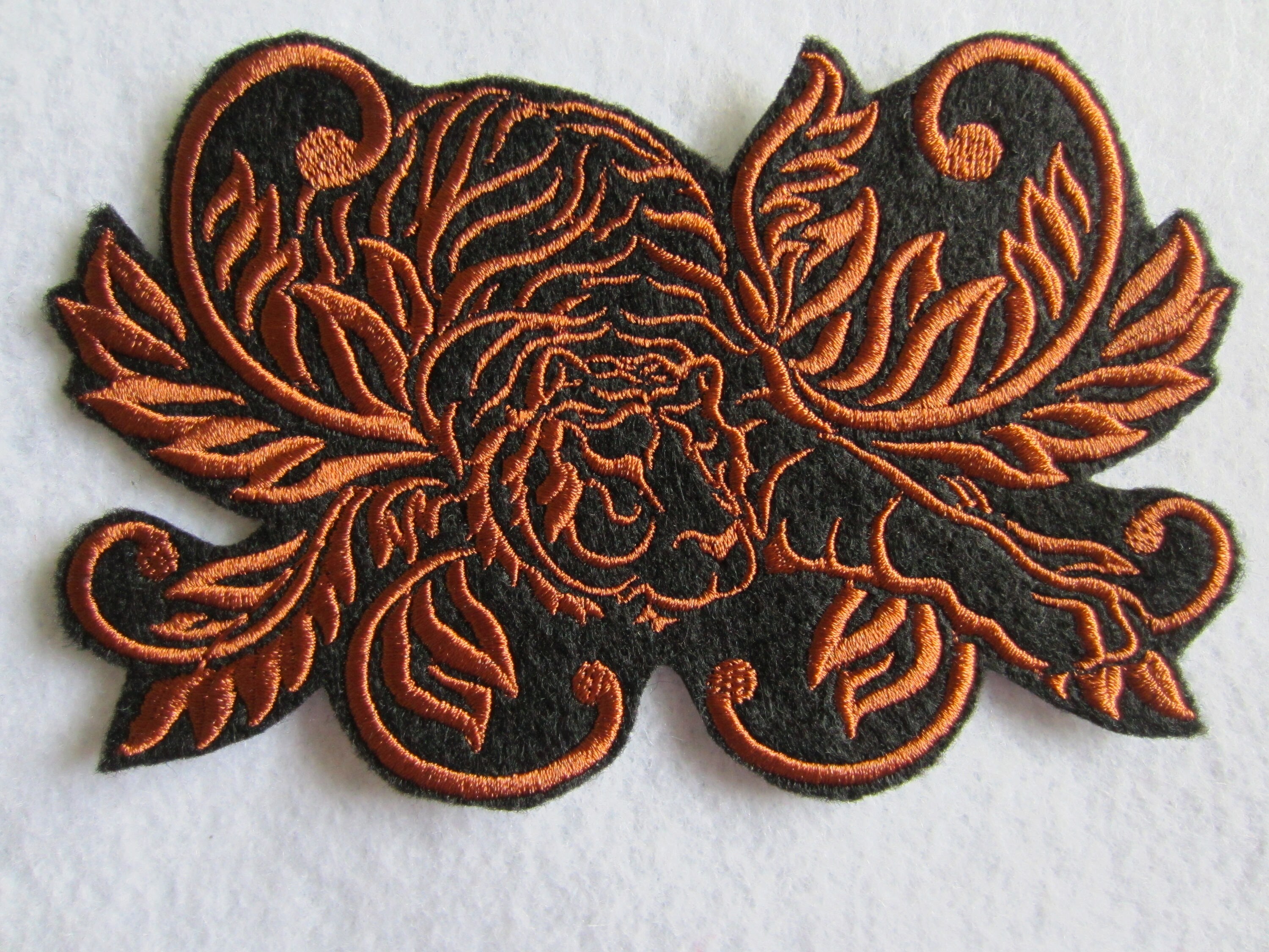 Embroidered Damask Tiger Iron on Patch Tiger Patch Tiger | Etsy