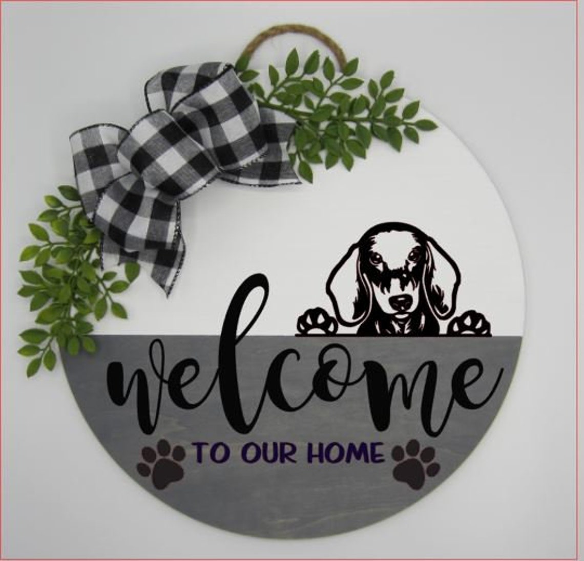 Wooden Sign Dachshund Sign Dog Sign Door Hanger Round Wood - Etsy