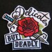 Embroidered Rose and Dagger Iron on Patch, Rose Patch, Iron on Patch ...