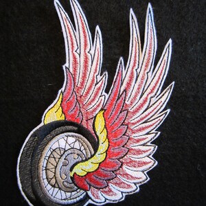 Embroidered Winged Wheel Iron on Patch, Winged Wheel, Iron on Patch ...