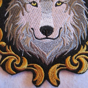 Embroidered Wolf Iron on Patch, Wolf Patch, Royal Wolf, Wolf With Crown ...