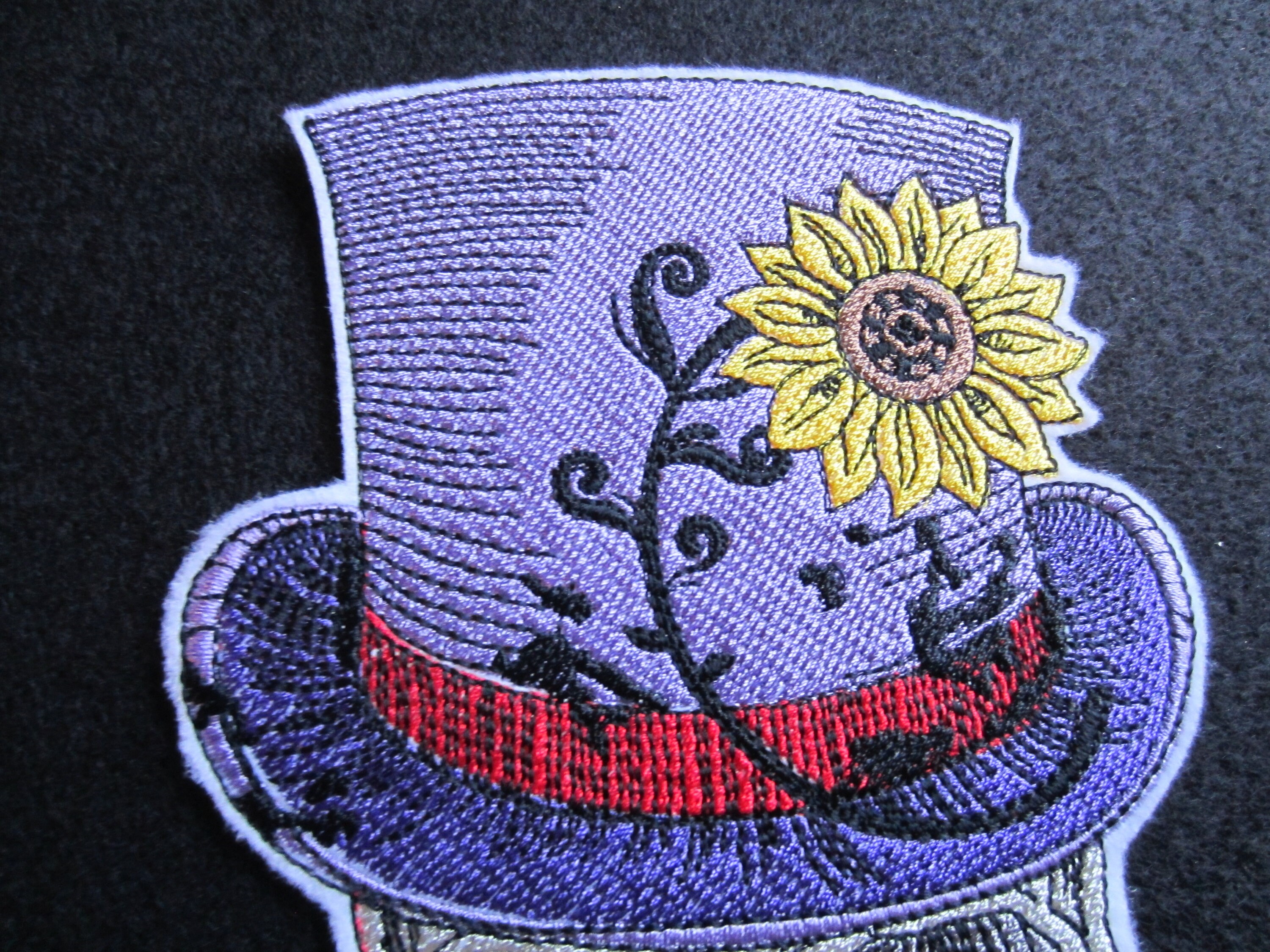 Embroidered Skull With Top Hat Skull Iron On Patch Skeleton | Etsy