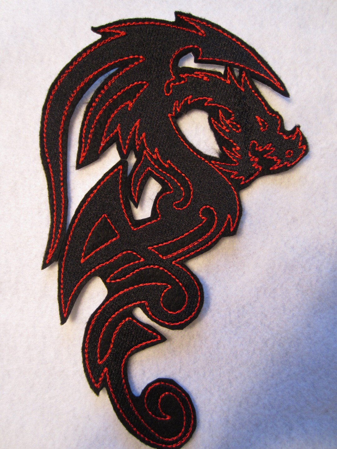 Large Embroidered Dragon Applique Patch, Iron on Applique, Dragon ...