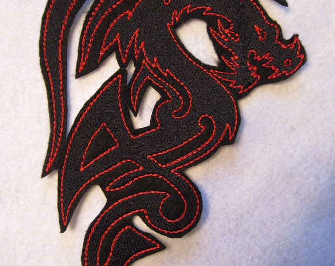 Large Embroidered Dragon Applique Patch, Iron on Applique, Dragon ...