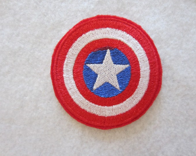 Captain America Iron on Patch, Captain America, Iron on Patch, Embroidered Captain America Patch ...