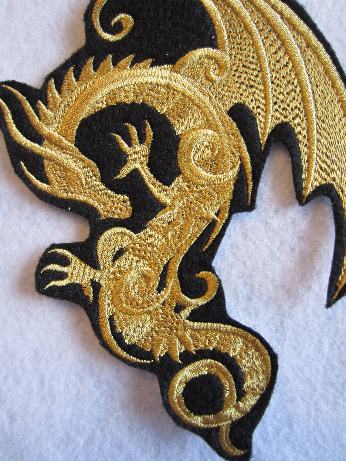 Large Embroidered Winged Dragon Iron on Patch Dragon Patch - Etsy
