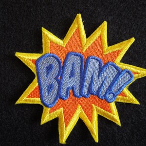 Embroidered Bam Iron on Patch, Super Hero Patch, Bam Patch, Comic Book ...