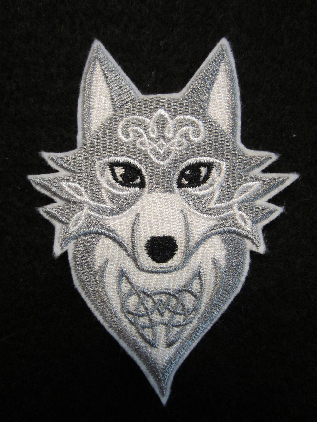 Embroidered Celtic Iron on Wolf Patch, Iron on Patch, Celtic Wolf Patch ...