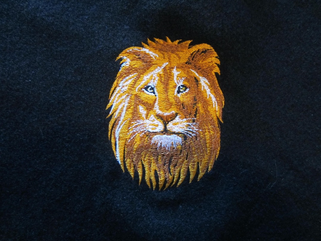Embroidered Iron on Lion Patch, Lion Applique, Embroidery, Lion, Iron ...