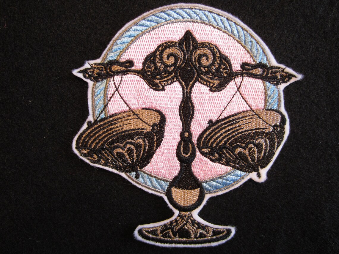 Libra Embroidered Zodiac Sign Iron on Patch, Libra Patch, Horoscope ...