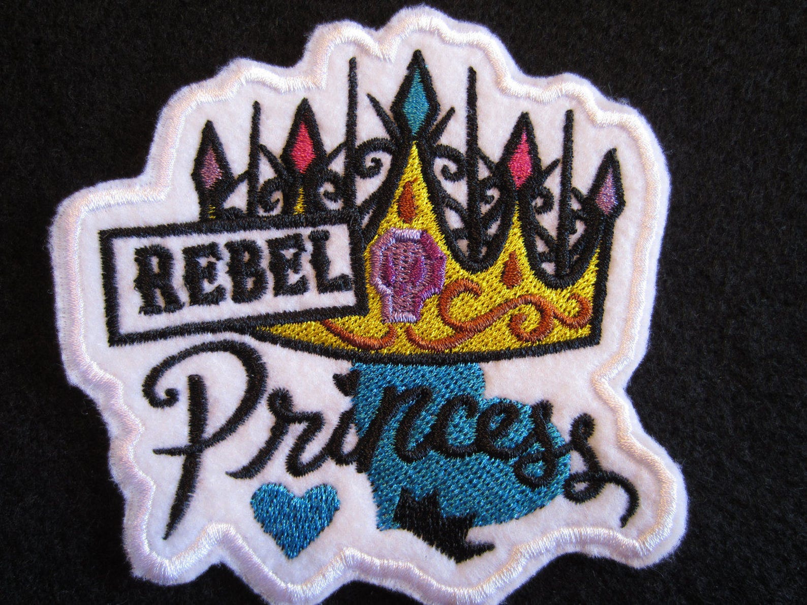 Embroidered Rebel Princess Crown Iron on Patch Rebel Princess - Etsy