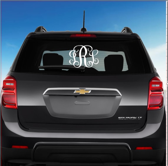 Monogram Decal Car Decal Monogram Vinyl Decal Vinyl | Etsy