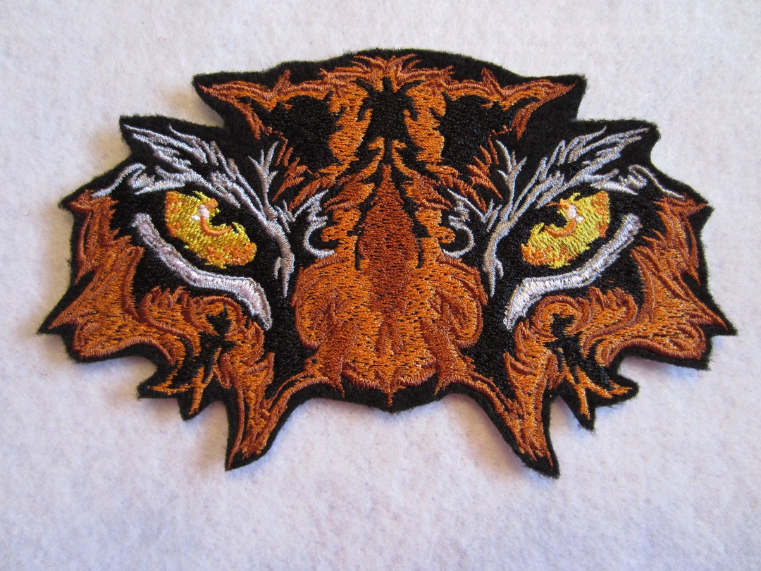 Embroidered Tiger Eyes Iron on Patch, Tiger Eyes Applique, Iron on ...
