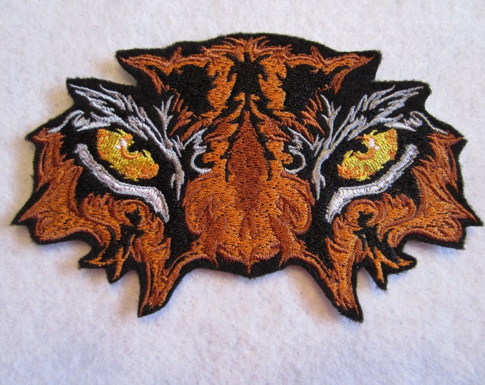 Embroidered Tiger Eyes Iron on Patch, Tiger Eyes Applique, Iron on Patch, Tiger, Tiger Eyes ...