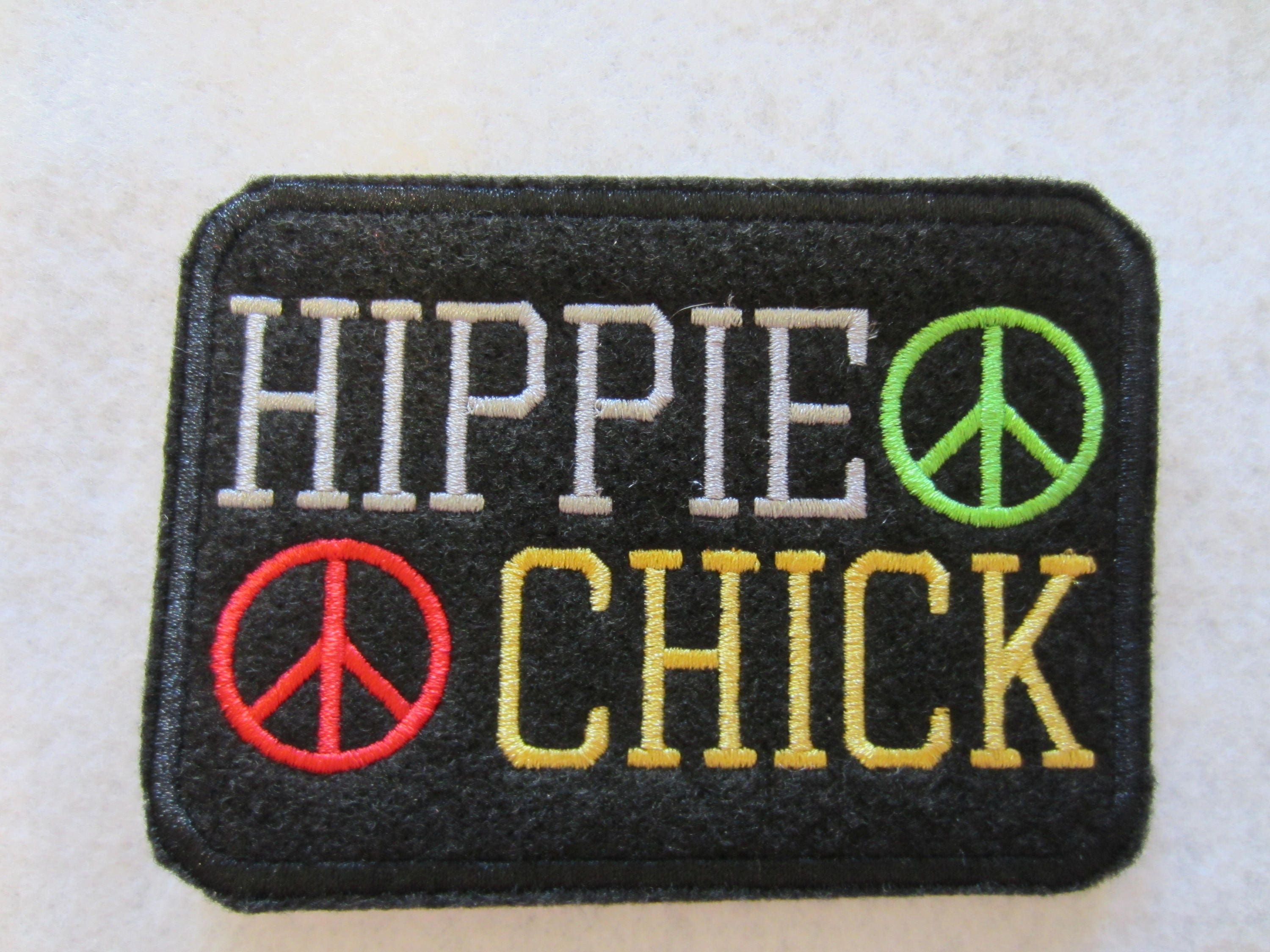 Embroidered Iron on Patch Hippie Chick Iron on Patch Hippie | Etsy