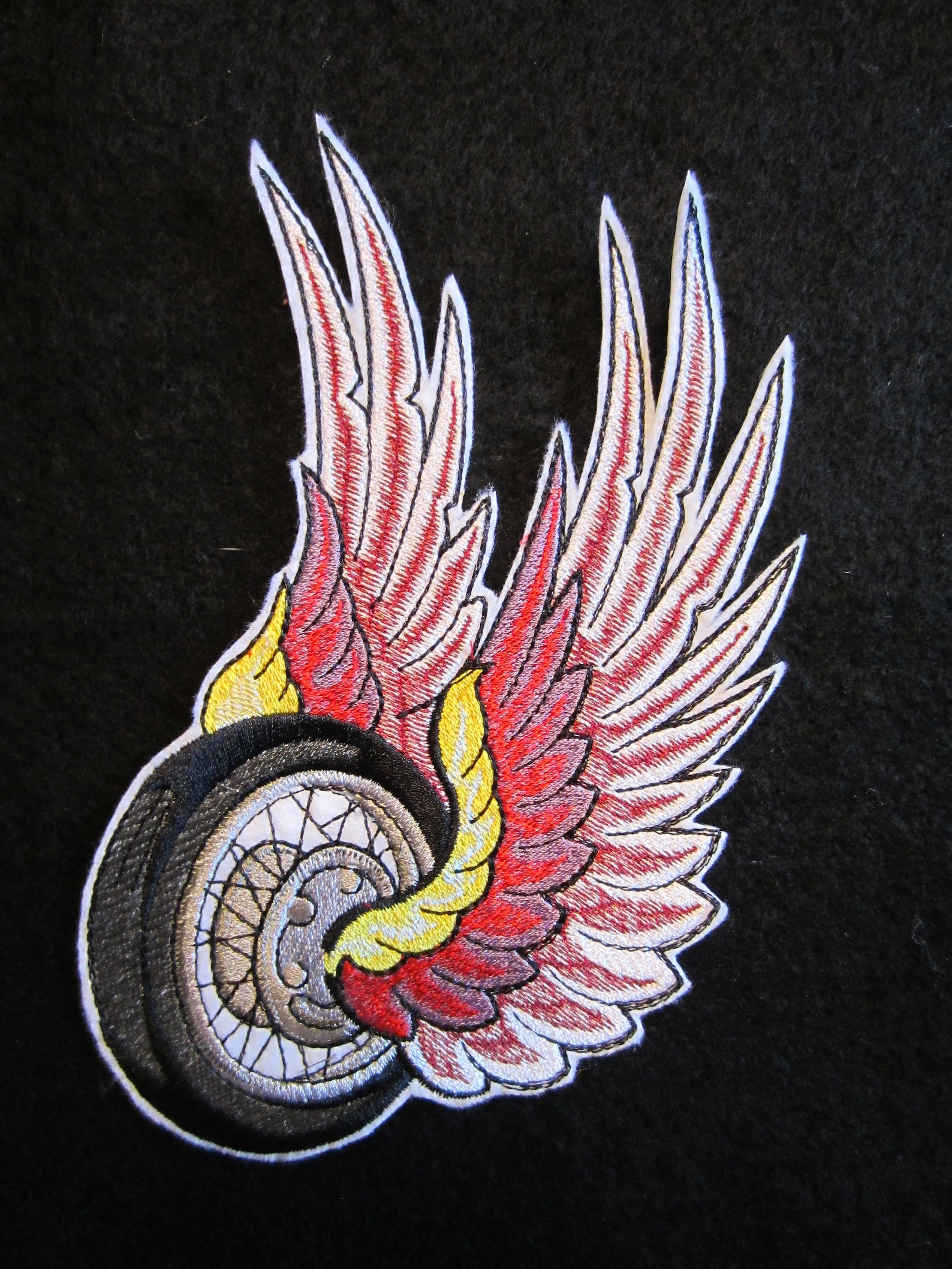Embroidered Winged Wheel Iron on Patch, Winged Wheel, Iron on Patch ...