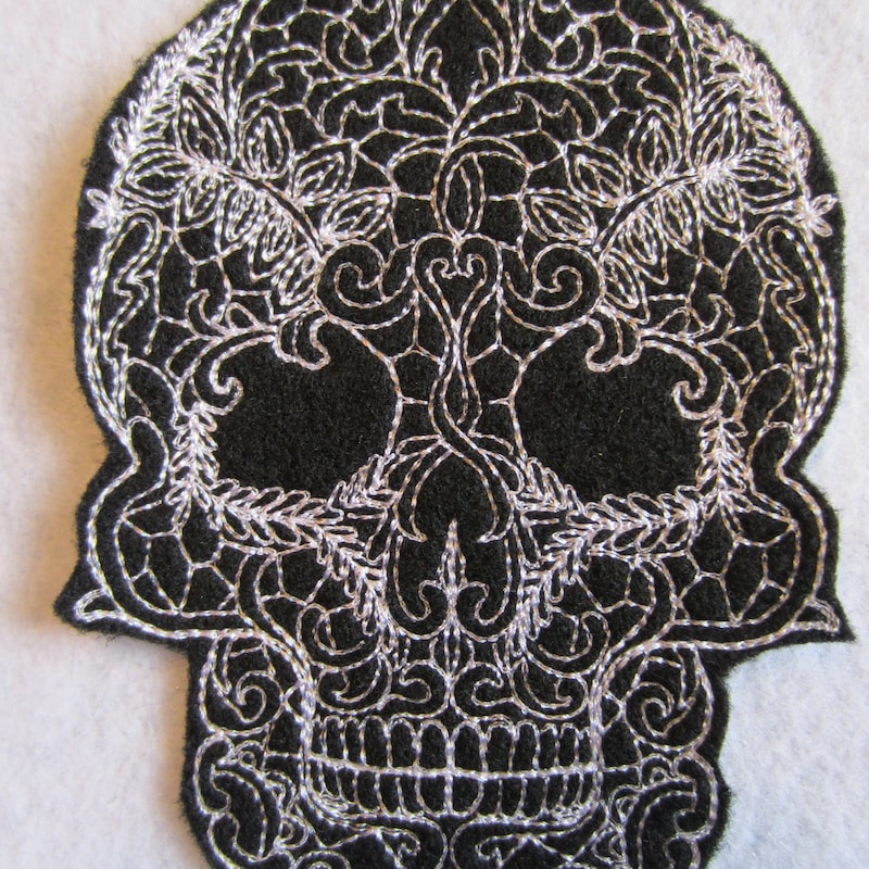 Embroidered Skull Patch - Etsy