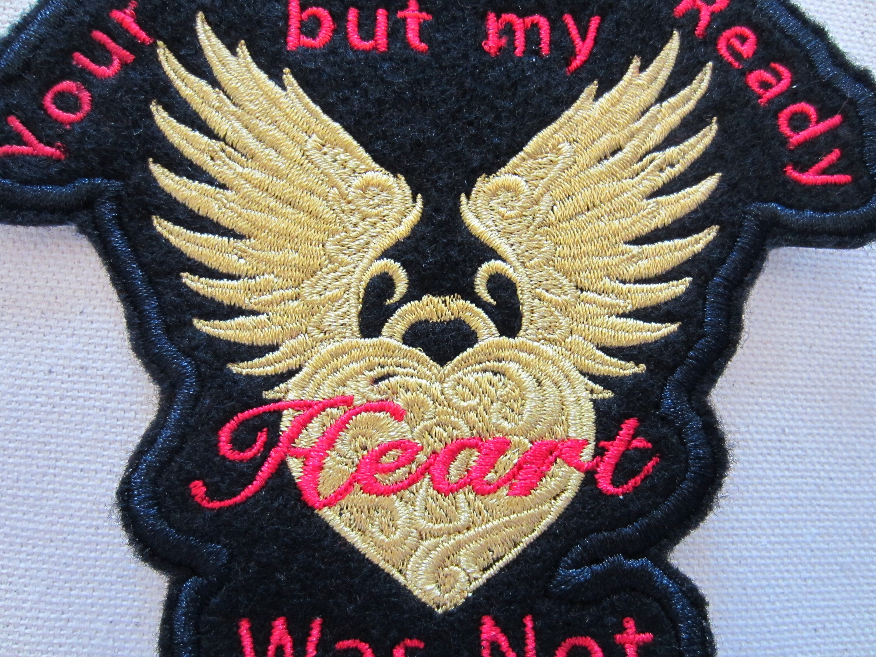 Embroidered Iron on Patch Wings Heart Embroidered Iron on | Etsy