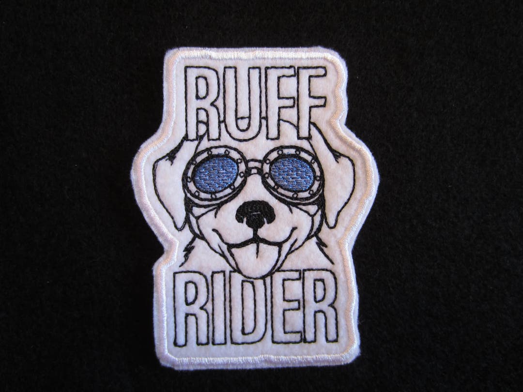 Embroidered Ruff Rider Iron on Patch, Dog Patch, Dog Applique, Ruff ...