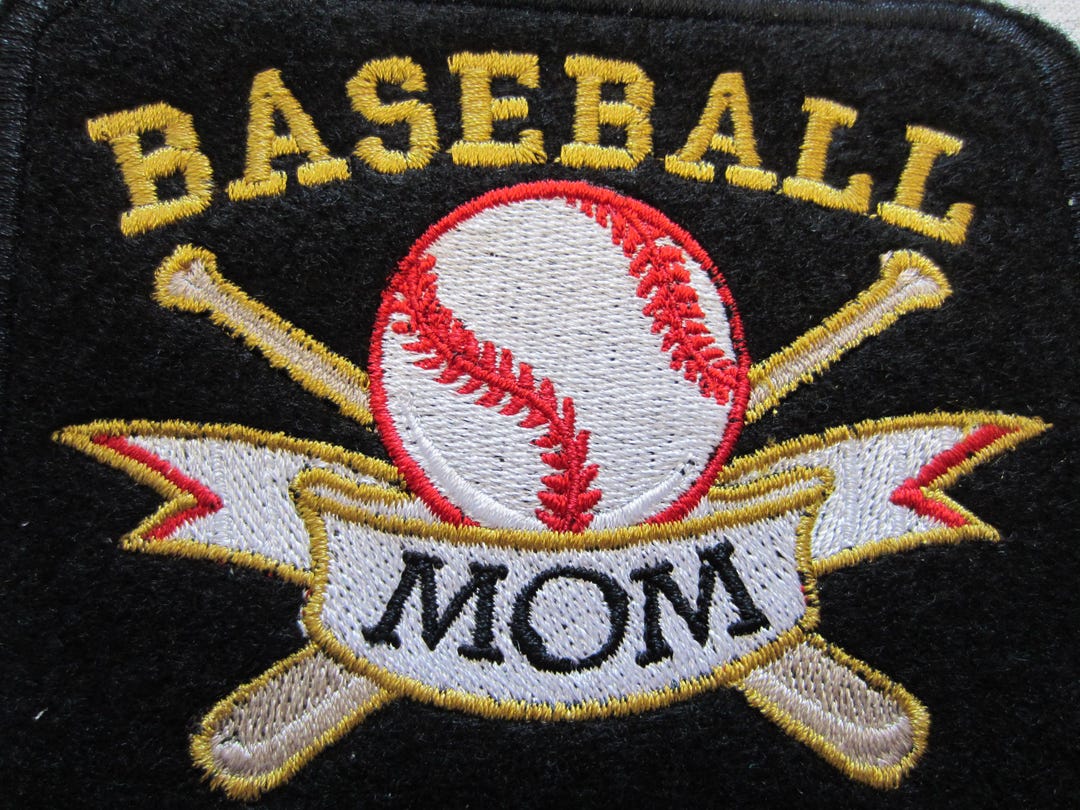 Baseball Mom Iron on Embroidered Patch, Mom Patch, Iron on Patch ...