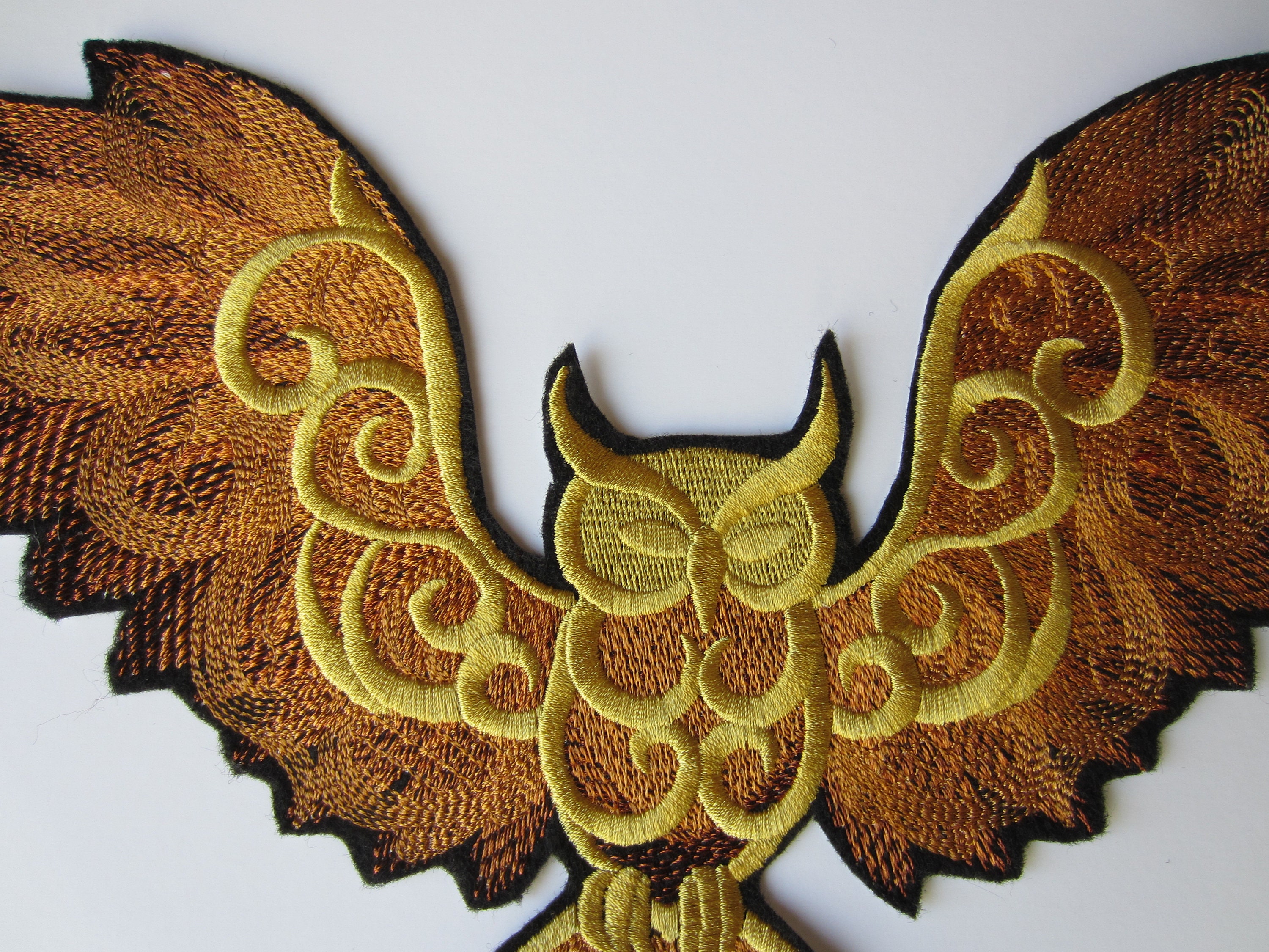 Large Embroidered Owl Patch Iron on Owl Patch Owl Owl - Etsy