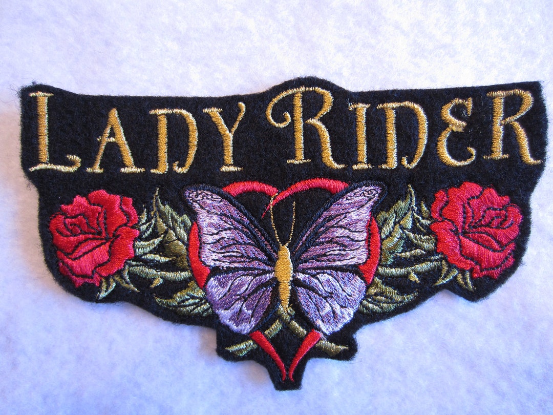 Embroidered Lady Rider Iron on Patch, Biker Patch, Motorcycle Patch ...