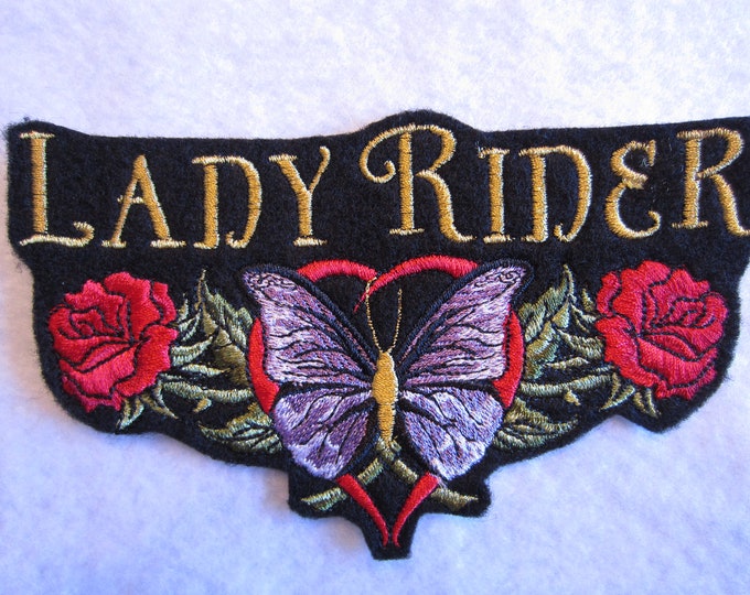 Embroidered Lady Rider Iron on Patch, Biker Patch, Motorcycle Patch ...