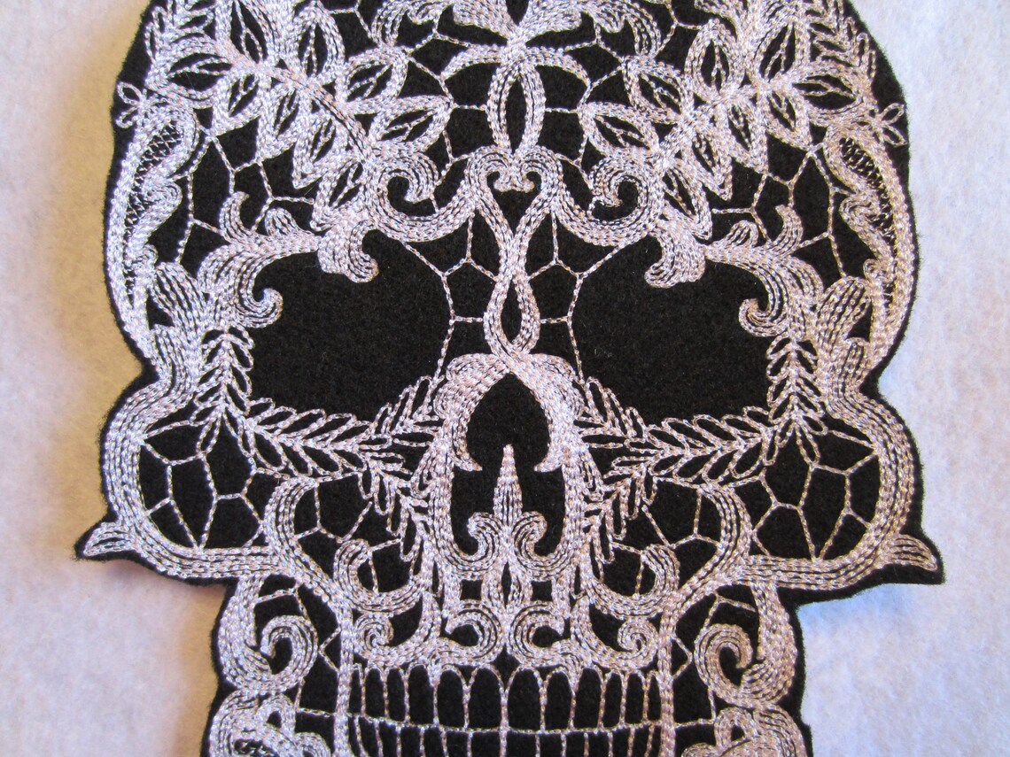 Embroidered Lace Skull Iron on Patch Iron on Patch Skull - Etsy