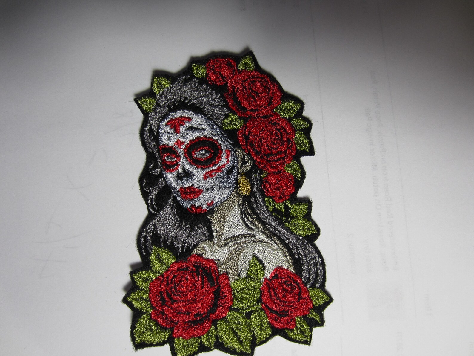 Day of the Dead Lady Iron on Patch, Sugar Skull Embroidered Calavera ...