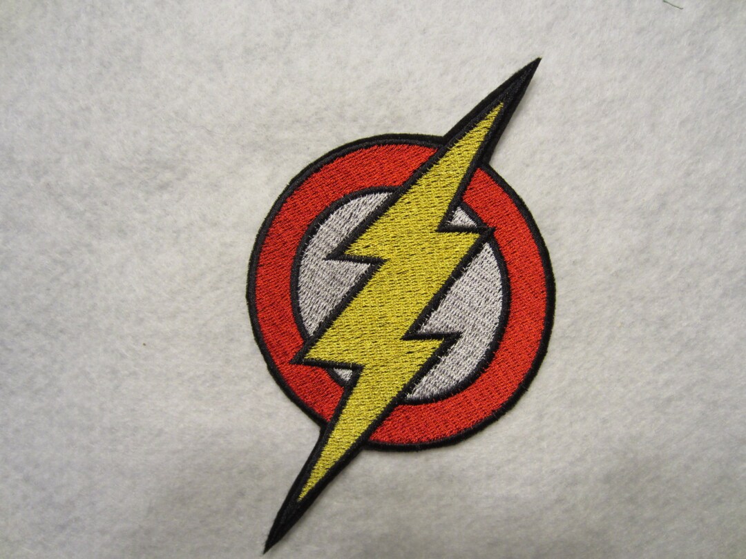 Embroidered Iron on the Flash Applique, Iron on Patch, the Flash, Super ...