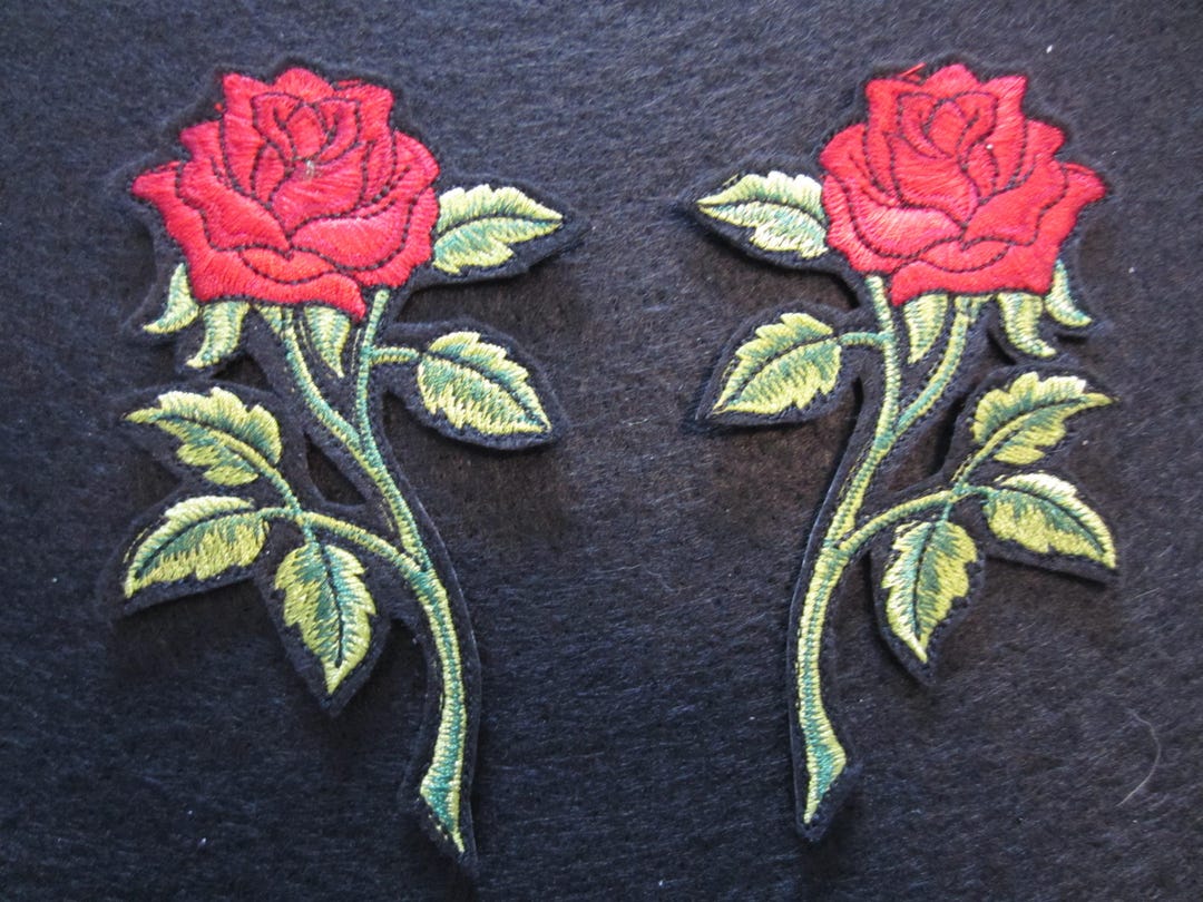 Patches, Iron on Patch, Iron on Applique, Roses, Mirror Roses ...