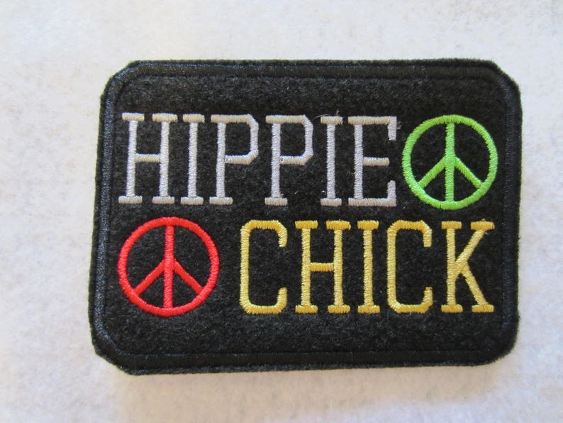 Embroidered Iron on Patch Hippie Chick Iron on Patch Hippie - Etsy