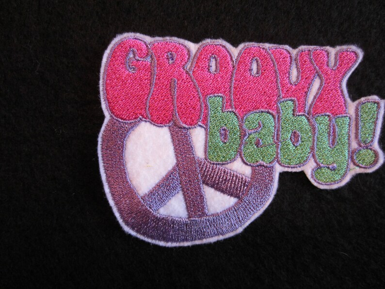 Embroidered Groovy Baby Peace Sign Iron on Patch 60's - Etsy