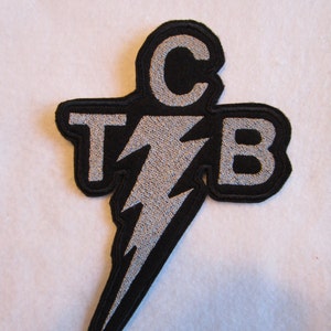 Embroidered Iron on TCB Patch, Iron on Applique, TCB Logo, Iron on ...
