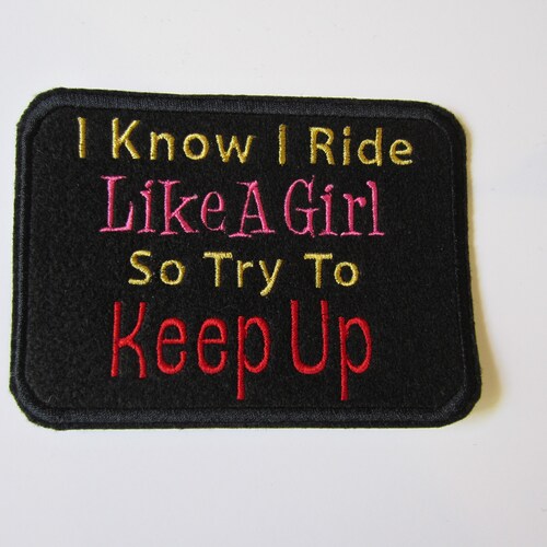 Embroidered Lady Rider Iron on Patch Biker Patch Motorcycle - Etsy