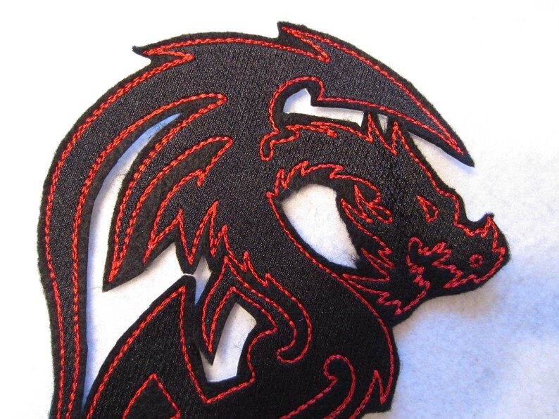Large Embroidered Dragon Applique Patch Iron on Applique - Etsy