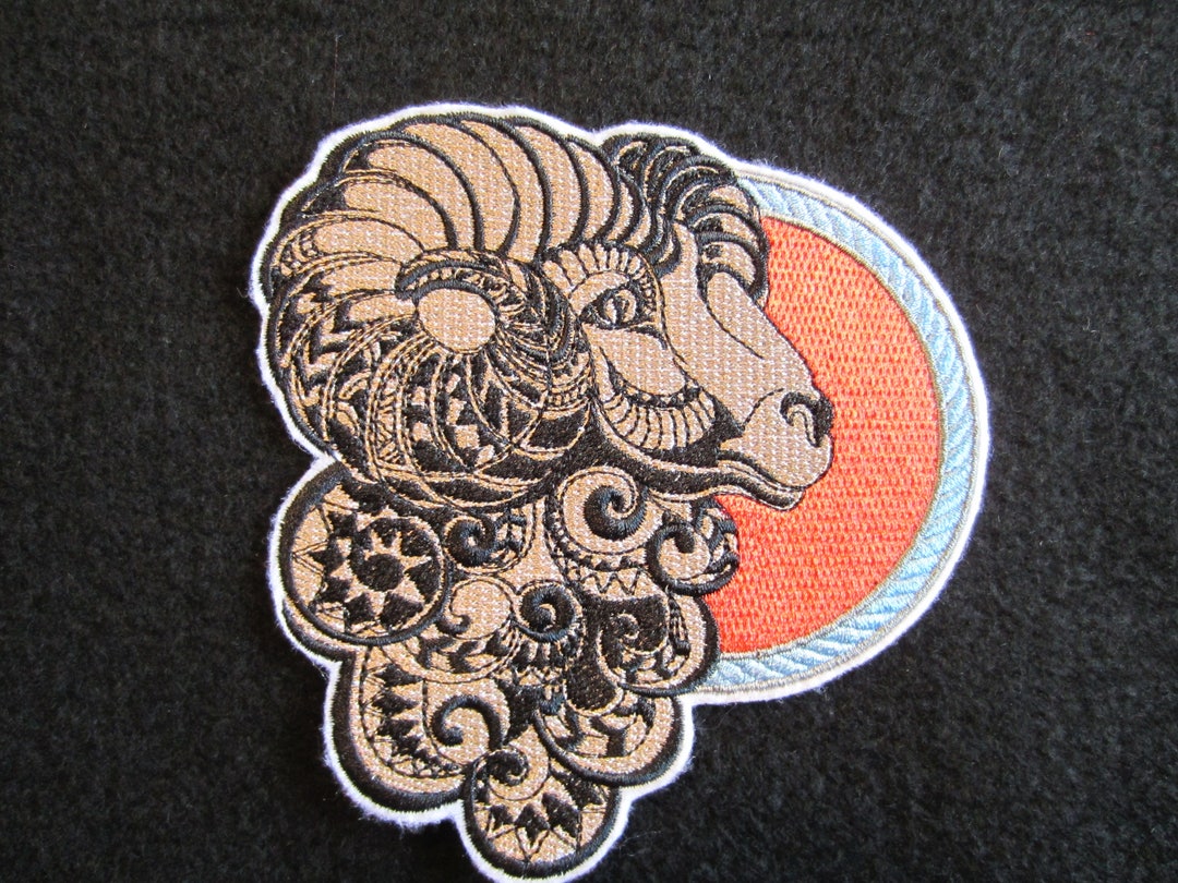 Aries the Ram Embroidered Zodiac Sign Iron on Patch, Iron on Patch ...