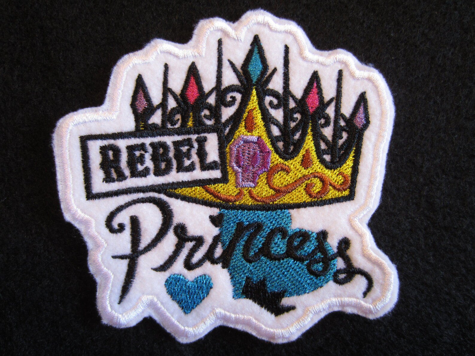 Embroidered Rebel Princess Crown Iron on Patch Rebel Princess - Etsy