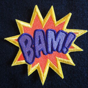 Embroidered Bam Iron on Patch, Super Hero Patch, Bam Patch, Comic Book ...