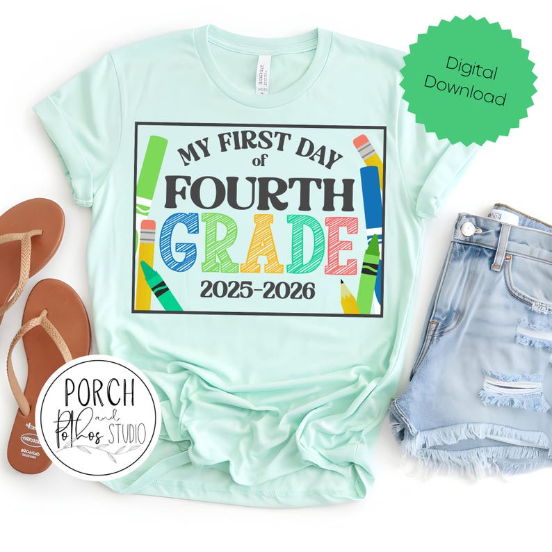 Fourth Grade First Day Sign Bundle: SVG, PNG, PDF (digital Download) - Etsy