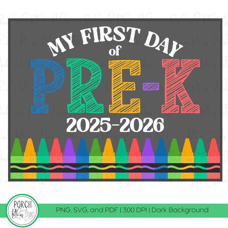 My First Day of Prek SVG PNG and PDF Bundle | Back to School Printable ...