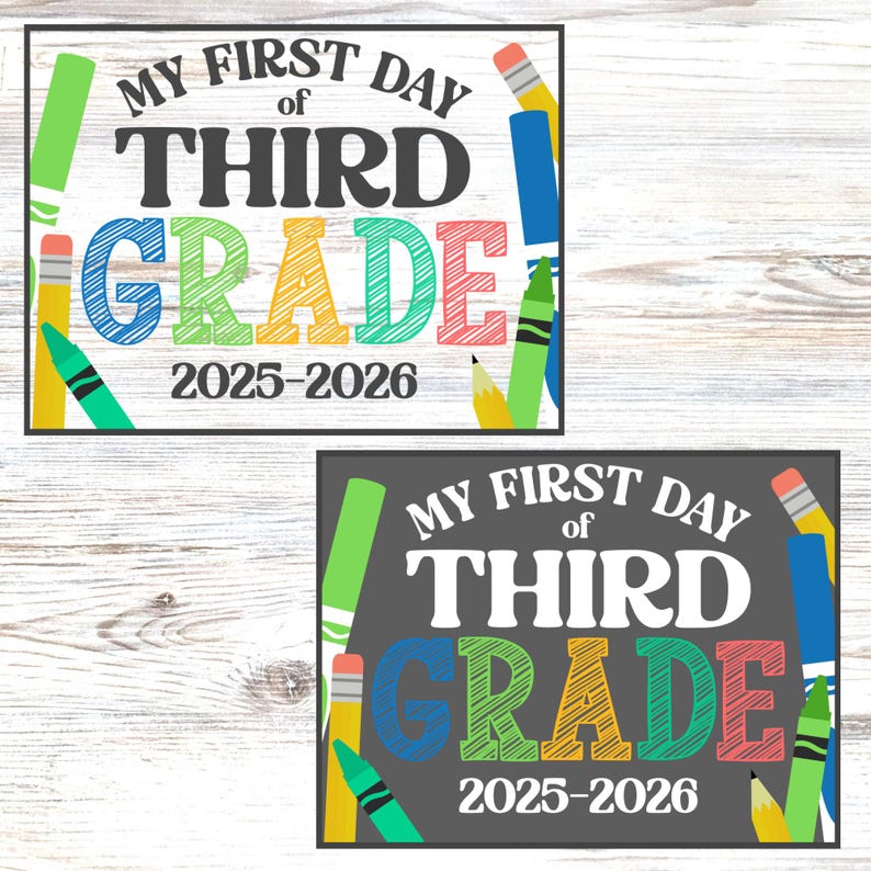 My First Day of Third Grade SVG PNG and PDF Bundle | Back to School ...